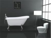 China INOVI Acrylic Clawfoot Bathtub 1400mm-1700mm Freestanding Acrylic Fiberglass Tub with Slip-Resistant Surface for sale
