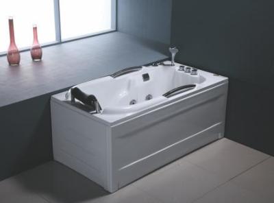 China INOBN-6208 Rectangle Air Jet Whirlpool Bathtub with 18-Level Bubble Massage and Center Drain - 1400-1800MM Sizes for sale
