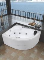 China Corner Whirlpool Bathtub with 18-Level Bubble Massage - 1200-1700mm Triangle Acrylic Spa for sale