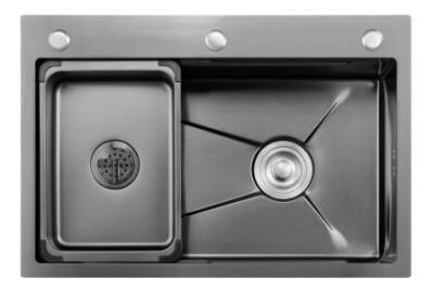 China 304 Stainless Steel Single Bowl Kitchen Sink 750x460x220mm with Nano Coating and Multiple Installation Options for sale