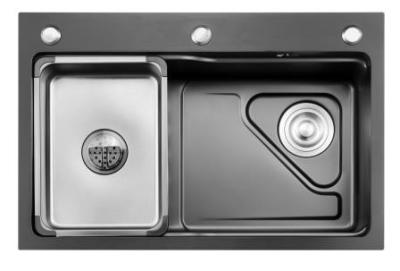 China INOVI INONA7546A Nanometer Stainless Steel Kitchen Sink 750x460x220mm with 1mm Thick Hand-Welded Construction for sale