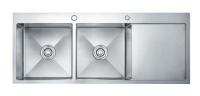 China INONA12050 Series Stainless Steel Kitchen Sink 1200x500x220mm with Glass Cover and Dual Compartments for sale