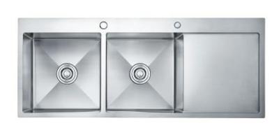 China INONA12050 Series Stainless Steel Kitchen Sink 1200x500x220mm with Glass Cover and Dual Compartments for sale