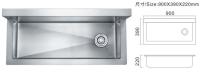 China INOVI INONA9039 Stainless Steel Sanitary Kitchen Sink 900x390x220mm with Optional Drainboard for sale
