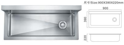 China INOVI INONA9039 Stainless Steel Sanitary Kitchen Sink 900x390x220mm with Optional Drainboard for sale