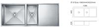 China 900mm Double Undermount Stainless Steel Kitchen Sink 1080x440x220mm with 8mm Wall Thickness for sale
