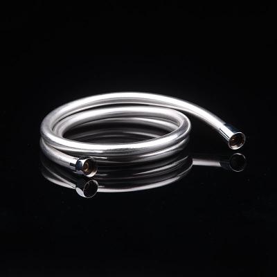 China Silver PVC Flexible Shower Hose 1-2 Meters with 360° Brass Connectors - 10Bar Pressure & 90°C Temperature Rating for sale