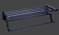 China INOVI HL-V05 Plastic Towel Rack Double Layer with Hook 600mm Bathroom Storage Solution for sale