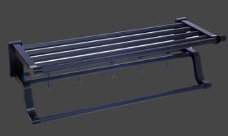 China INOVI HL-V05 Plastic Towel Rack Double Layer with Hook 600mm Bathroom Storage Solution for sale