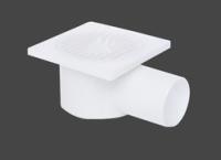 China PP Plastic Shower Floor Drain 100 X 100 X 50mm Horizontal Bathroom Floor Drain for sale