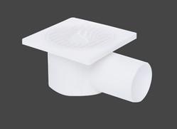 China PP Plastic Shower Floor Drain 100 X 100 X 50mm Horizontal Bathroom Floor Drain for sale
