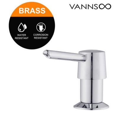 China Commercial SUS304 Kitchen Sink Soap Dispenser 250ml Brass Pump Chrome Finish for sale