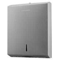 China Brushed 304 Stainless Steel Surface Mounted Paper Towel Dispenser 400 Capacity for sale
