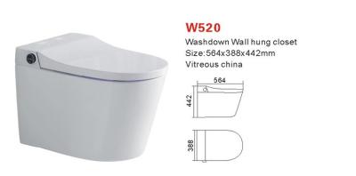 China INOVI 520 Wall Hung Smart Toilet - 0.12 CBM Ceramic Washdown with 5-Year Warranty for sale