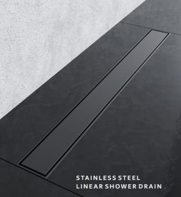 China INOVI 10/11 Series SUS304 Linear Shower Drain 50mm Gray/Black with Vertical & Horizontal Outlet Options for sale