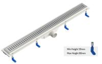 China INOVI 360° Rotatable Plastic Shower Drain with Adjustable Height 500-900mm Horizontal Outlet for sale