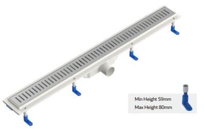 China INOVI 360° Rotatable Plastic Shower Drain with Adjustable Height 500-900mm Horizontal Outlet for sale