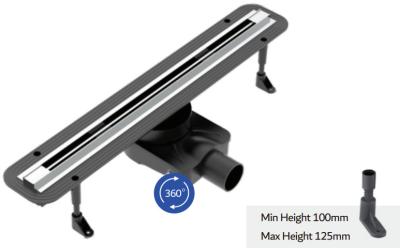 China INOVI 24 Plastic 360° Rotatable Horizontal Outlet Adjustable Height Shower Drain with 5-Year Warranty for sale