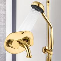China Brass Concealed Shower Mixer Set Ceiling Rain Head Waterfall Spout with Handheld Combo Kit for sale