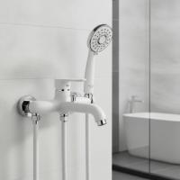 China Hand Shower Faucets Brass Body White Finish Suitable For Bathroom Renovations Commercial Projects And Residential Homes for sale