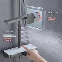 China Concealed Thermostatic Bath Shower Mixer Set Wall Mount Trim Kit Volume Control Diverter Chrome Matt for sale