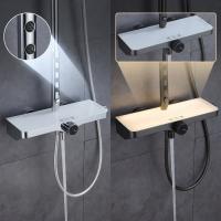 China Slim Rectangular Bathtub Spout Three Way Diverter Wall Mounted Tub Faucet Hand Shower Chrome Finish for sale