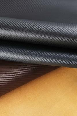 China Luggage Carbon Brazing Pattern Silicone Leather Fabric 133cm Width for sale