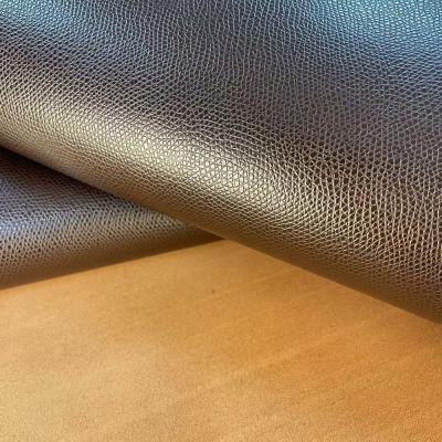 China Wear - Resistant Silicone Leather Fabric Brown Small Stone Pattern Three Sided Straight Tube for sale