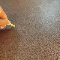 China Wear - Resistant Silicone Leather Fabric Brown Small Stone Pattern Three Sided Straight Tube for sale