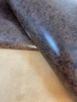 China Crystal Grain Silicone Leather Fabric Dark Brown Delicate Pattern Smooth for sale
