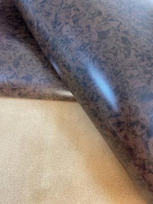 China Crystal Grain Silicone Leather Fabric Dark Brown Delicate Pattern Smooth for sale