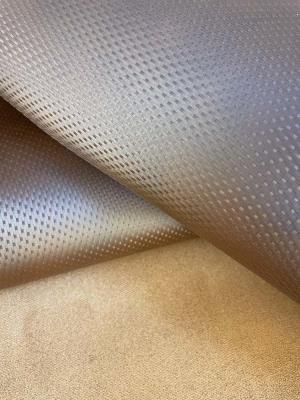 China Small Braided Silicone Leather Fabric Light Brown 130cm Width for sale