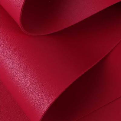 China 1.7-1.8mm Wine Red Pu Synthetic Leather Faux Suede Leather Fabric For Car Seat for sale