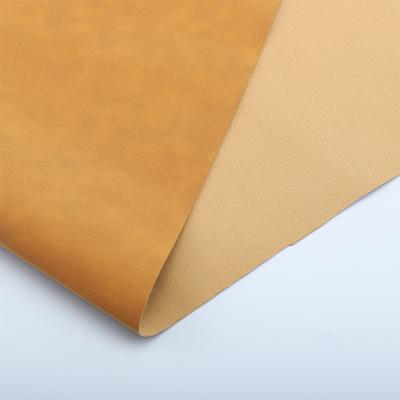 China 1.5mm Turmeric Coated Microfiber Fabric ODM Synthetic Coated Leather for sale