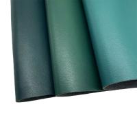 China Cross Grain Morandi Green PVC Artificial Leather Fabric PVC Faux Leather For Car Seats for sale