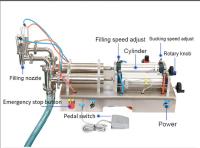 China Semi Auto Dual Head Piston Liquid Filling Machine 110V 25-250ml for Cosmetic Honey Oil for sale