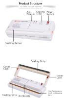 China Semi Automatic Household Vacuum Packing Machine DZ-300A 95W Table Top Food Sealer 280mm for sale