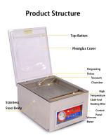 China DZ-260C Home Vacuum Packaging Machine 260mm Chamber 120W Food Sealer for sale