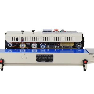 China FRD-1000 Horizontal Band Sealing Machine 800W 0-24m/min Continuous Bag Sealer with Ink Printing for sale