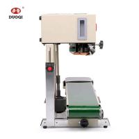 China Tamper Proof Continuous Band Sealing Machine Compact Vertical Heat Sealer for sale