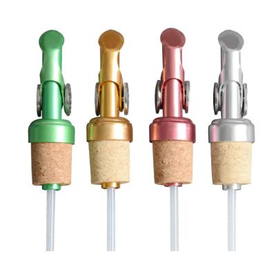 China 12cm Weighted Oil Pourer Self Closing Spout Silver Gold Red Green for sale