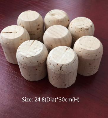 China Natural Cork Stopper for Wine Bottles 24mm Diameter 44mm Length for sale