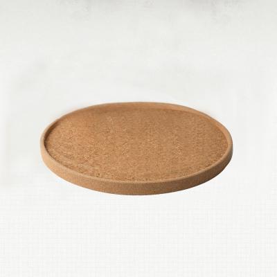China Natural Cork Storage Round Tray 30cm Diameter Eco-Friendly Organizer for sale