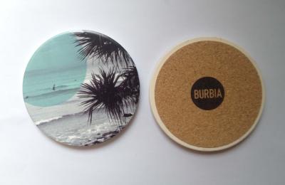China Round Ceramic Coaster 10cm with UV Printed Logo Customizable for sale