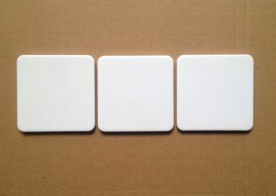 China 10cm*10cm blank, white, square, ceramic coasters with rounded corners and a cork backing for sale