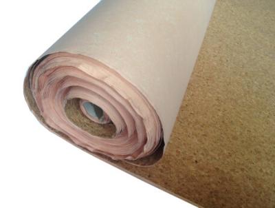 China Nature Cork Fabric with PU Backing for Bags and Shoes 1.0mm Thickness 50yd Roll for sale