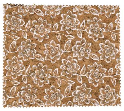 China Eco-Friendly Printed Cork Fabric Sheet for Bags Notebooks Shoes with TC Backing Waterproof 1.4mm Thick for sale