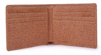 China Cork Raw Material Men Wallet 11x9cm with Card and Money Slot Custom Logo for sale
