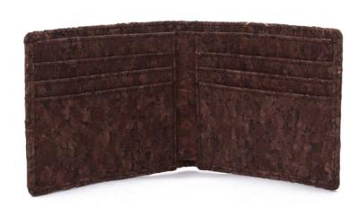 China Black Cork Raw Material Men Wallet 11x9cm with Card and Money Slot Custom Logo for sale