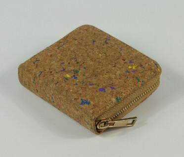 China Mini Cork Women Wallet 10x9cm with Card and Money Slot Natural Color Raw Material for sale